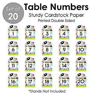 Big Dot of Happiness Through the Decades - 50s, 60s, 70s, 80s, and 90s Party Double-Sided 5 x 7 inches Cards - Table Numbers - 1-20