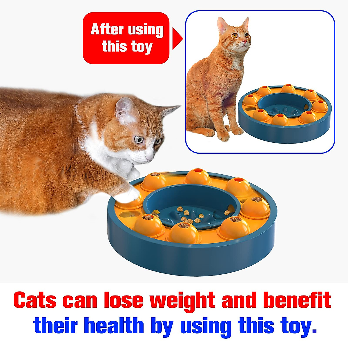 KADTC Puzzles Toy Used for Both Cats Dogs,Cat Brain Toys Kitten Mental Stimulation Kitty Mentally Stimulating Puzzle Feeder Best Interactive Indoor Treat Dispenser Food Dispensing Bowl Smart Game