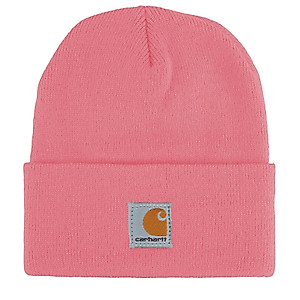Carhartt Boys' Kids' Knit Beanie Watch Hat, Pink Lemonade, Toddler