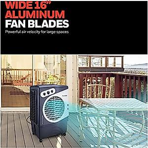 Honeywell CO60PM 2471 CFM Indoor/Outdoor Evaporative Air Cooler (Swamp Cooler) with Mechanical Controls in Gray/White