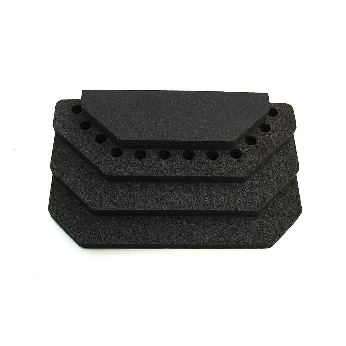 Polar Whale 3 Makeup Lipstick Stands Organizer Tray Pyramid Washable Waterproof Insert for Lipstick Nail Polish Home Bathroom Bedroom Office 11.5 x 7 x 2.25 Inches Black