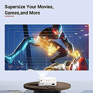 Mini Projector WiFi Movie Outdoor Projector Native 1080P Full HD Multimedia Home Theater 120" Supports with Smartphone/PC/TV Stick