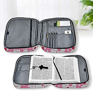 QTKJ Bible Covers for Women, Carrying Book Cover Case with Handle and Zippered Pocket Bible Cover for Mom Ladies Teens Girls (015)
