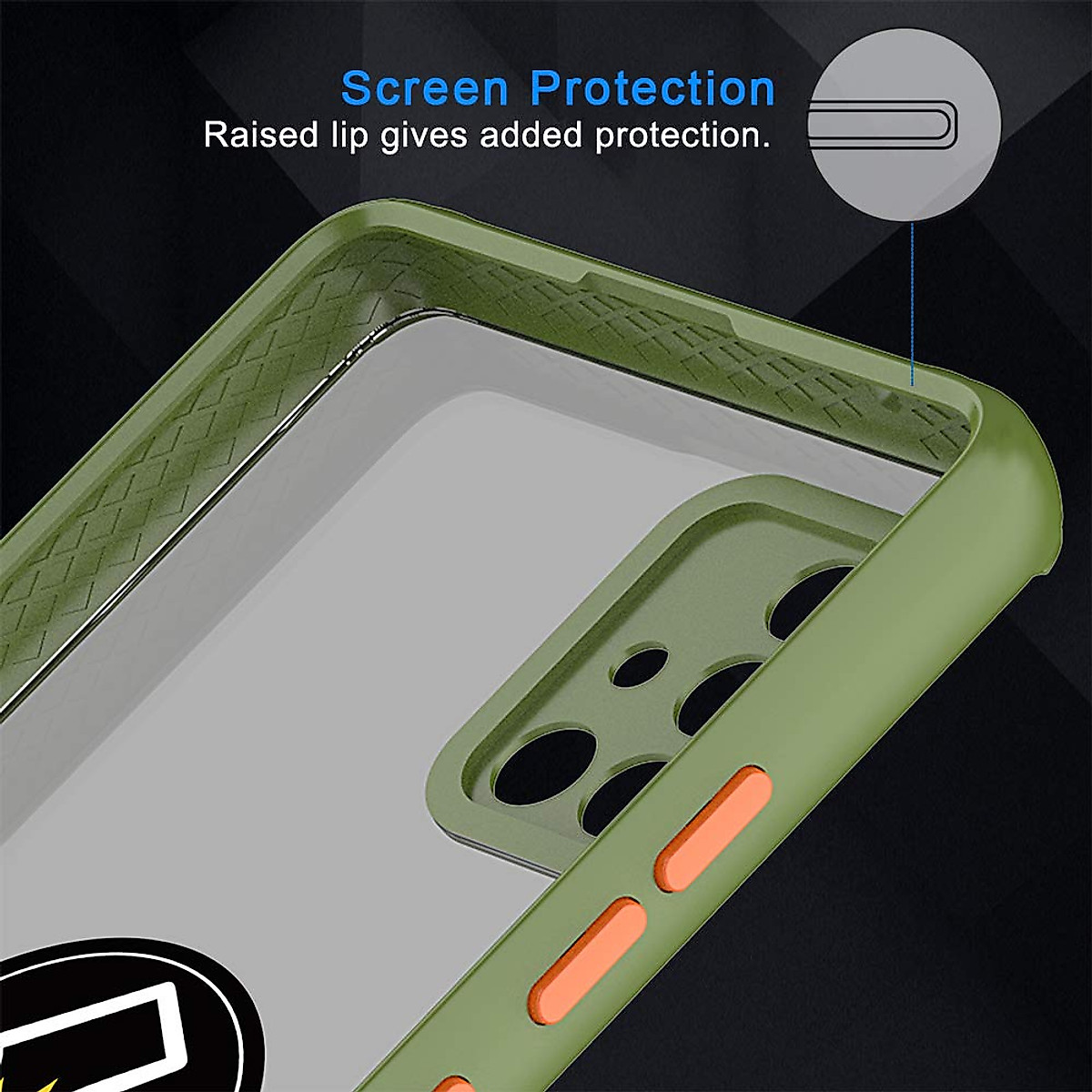 TJS Compatible with Samsung Galaxy A71 5G Case, with Tempered Glass Screen Protector, Metal Ring Magnetic Support Kickstand Heavy Duty Drop Protector Phone Case (Green)