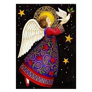 DIY 5D Square Diamond Painting by Number Kit, Angel Paint by Sticker Rhinestone Embroidery Kits for Adults Cross Stitch for Children Supply Arts Craft Canvas Wall Decor Stickers Home 12x16 inches