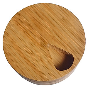 fashciaga Wood Daily Weekly Vitamin Medicine Pill Organizer Case Box,Kitchen Salt Spice Cellar Containers,Nail Art Glitters Crystals Organizer,Earring Ring Jewelry Storage Decorative Box (Bamboo)