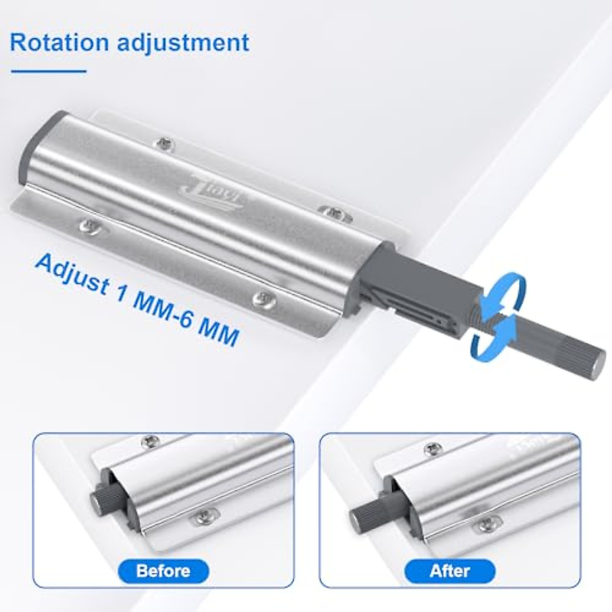 Magnetic Push Latches for Cabinet Door Jiayi 2 Pack Push to Open Door Latch Magnetic Touch Latches Kitchen Door Push Release Latch for Cabinet Door Closure Push Catch Press Out Cabinet Hardware