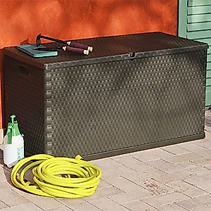 Festnight Patio Storage Box Outdoor Storage Deck Box Garden Storage for Garden, Backyard, Home, Pool Brown 47.2"x22"x24.8"