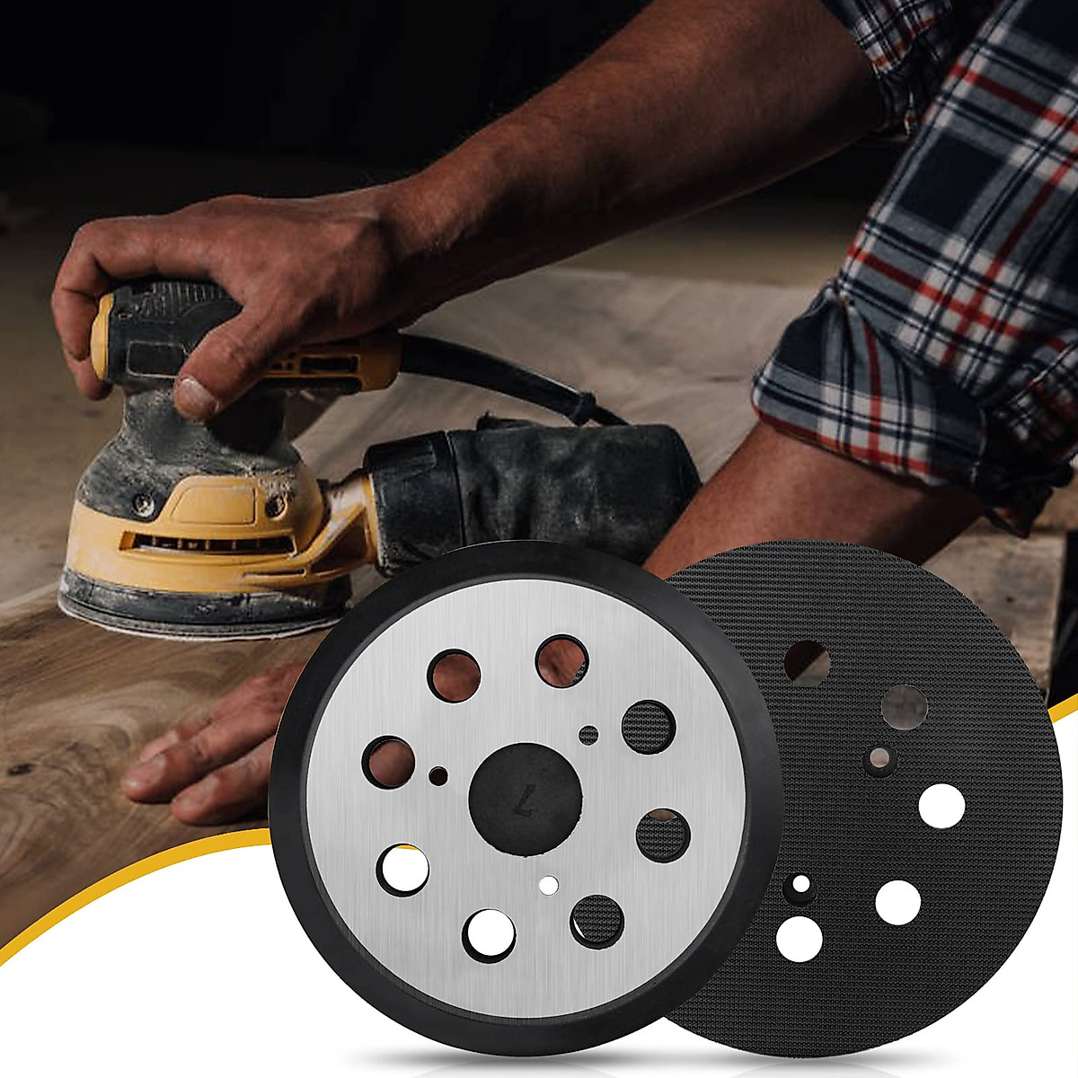 Sander Pads for Dewalt, 5" 8-Hole Orbital Sanding Replacement Hook and Loop Pads for DeWalt DW420 DW421 DW422 DW423 DW426 D26451 Random Orbital Sander, 2-Pack