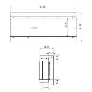 Modern Flames Landscape Pro Slim 56" Single-Sided Built-in Electric Fireplace - LPS-5616