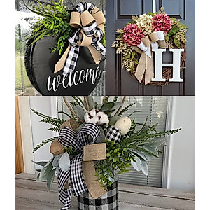 Christmas Burlap Wired Edge Ribbon for Gift Wrapping Christmas Trees Decorations Crafts Making, 2 Rolls, 2.5 Inch x 6 Yards