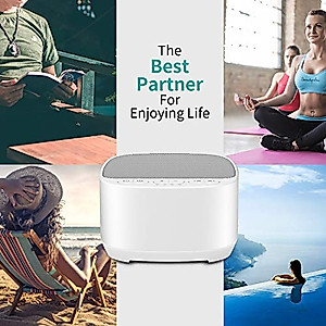 Magicteam Sleep Sound White Noise Machine with Natural Soothing Sounds and Memory Function 32 Levels of Volume Powered by AC or USB and Sleep Timer Sound Therapy for Baby Kids Adults (B-White)