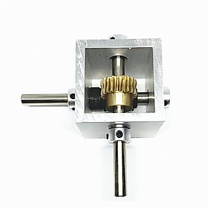 PGFUN 20:1 Right Angle Worm Gearbox 90° Angle Drive Steering Gear Reducer 20T Reduction Gearbox Simple Mechanical DIY Module with 6/8mm Shaft (6mm)