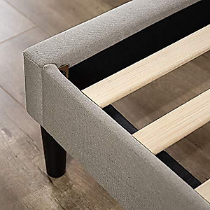 ZINUS Maddon Upholstered Platform Bed Frame, Mattress Foundation, Wood Slat Support, No Box Spring Needed, Easy Assembly, Beige, Full