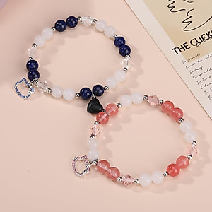 EXPHAIN Couples Bracelets For Him And Her Bf And Gf Relationship Bracelets For Couples Matching Best Friend Magnetic Bracelets Cute Kawaii Bracelet Gifts For Women Girls