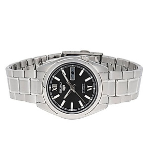 Seiko SNKL55 Mens Stainless Steel Case and Bracelet Automatic Black Tone Dial Watch