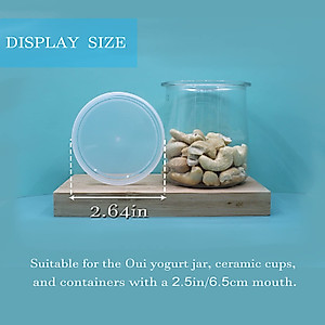 Yogurt Jar Lids for Oui - 12 Pack Lids for Oui, Yogurt Container Lids Clear Plastic
