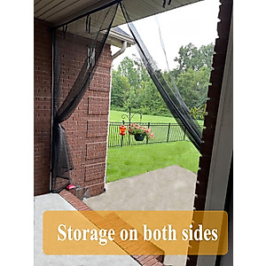 Magnetic Garage Door Screen 18x9FT Hands Free Screen Curtains, Pets Friendly, Retractable Fiberglass Doors Cover Closure for Garage Patio sunroom Balcony Porch Gazebo Backyard Greenhouse RV (Black)