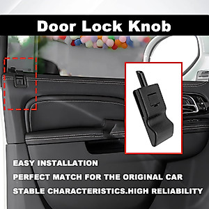 2Pcs Door Lock Knob, Interior Front Or Rear Door Lock Knob Buckle Window Locker Compatible with 2007-2014 Chevy Avalanche Silverado Suburban Tahoe GMC Sierra Yukon Cadillac Escalade Replaces15844616