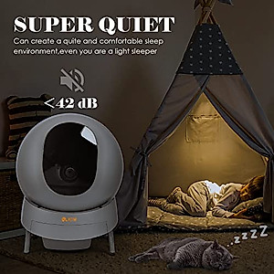 PETNF Self Cleaning Cat Litter Box with App,No More Scooping Automatic Cat Litter Box with Infra-Red Sensor System,Excellent Odor Removal,Ultra-Quiet Electric Kitty Litter Boxes for Multi-Cats