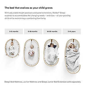 Stokke Sleepi Bed Extension, White - Convert Stokke Sleepi Mini Crib Into Stokke Sleepi Bed - Suitable for Children Up to 3 Years - Mattress Sold Separately - Extends Bed to 50 Inches