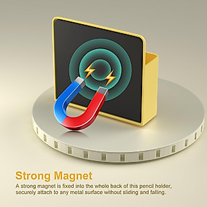 Jeyoon 2 Pack Magnetic Dry Erase Marker Holder, Whiteboard Marker Holder, Magnetic Pen Holder, Magnetic Marker Holder for Fridge, Whiteboard, Locker, Magnetic Cup for Dry Erase Board -Yellow