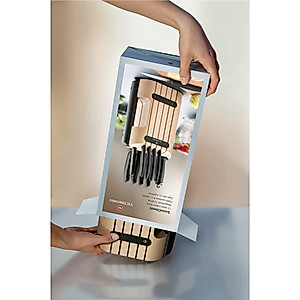 Victorinox Swiss Classic Cutlery, 11 Pieces Block Knife Set, Set of 11, Black, 6.7153.11