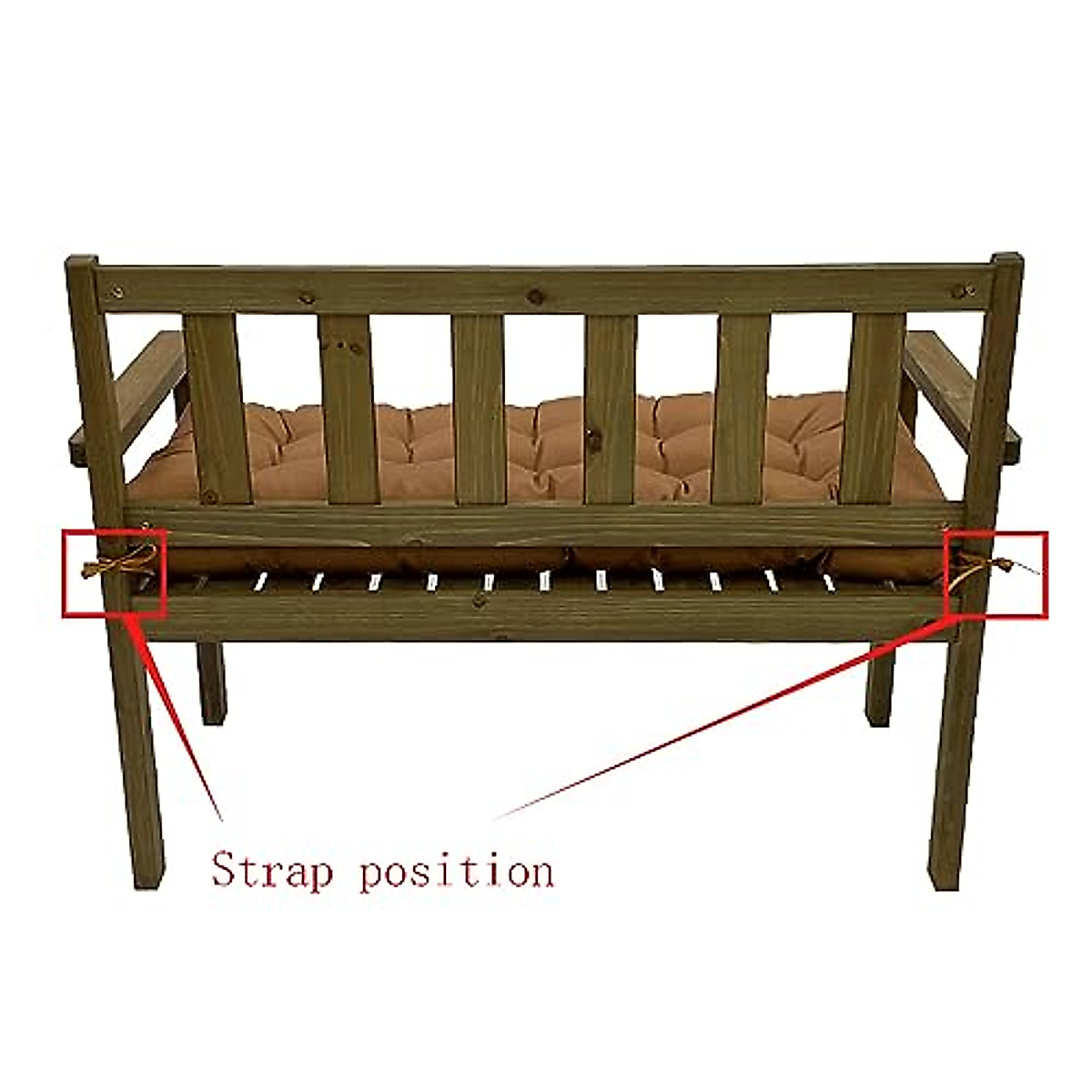 SUMURI Indoor/Outdoor Waterproof Bench Cushion, Tufted Loveseat Cushion for Patio Furniture,Non-Slip Bench Pads with Ties(Color:Dark Green)