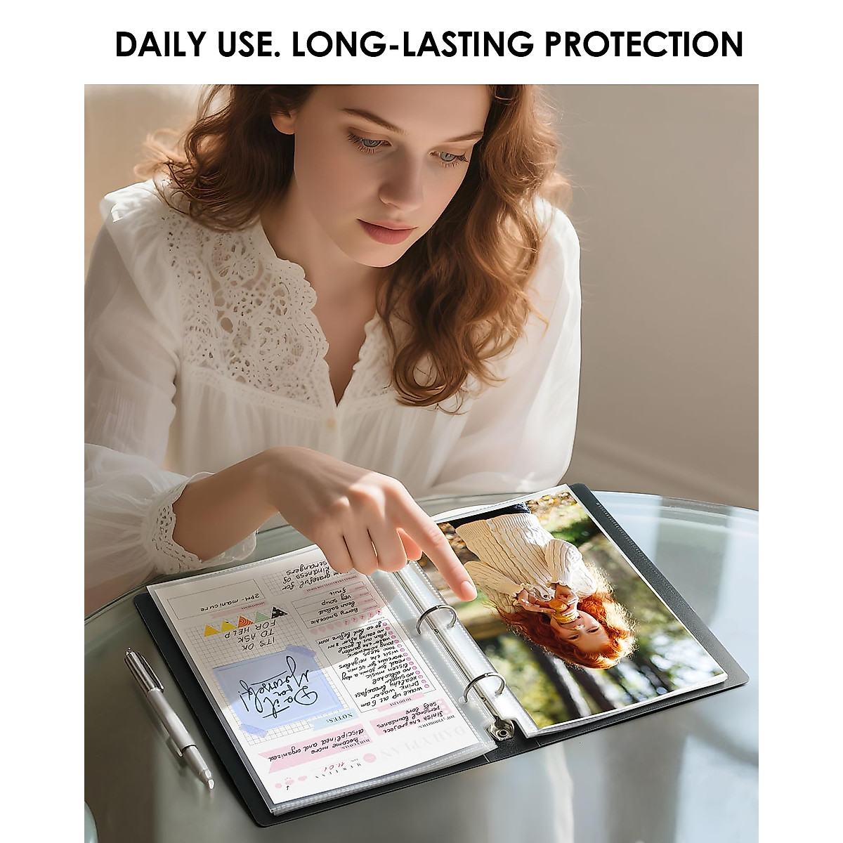 KTRIO Heavyweight Sheet Protectors 5.5 x 8.5 inch, Clear Page Protectors for Mini 3 Ring Binder, Plastic Sleeves for Binders, Top Loading Paper Protector, 60 Pack