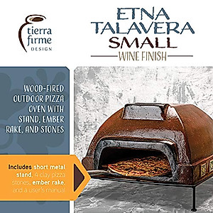 Tierra Firme HTN-018-N Etna Talavera Wood-Fired Outdoor Pizza Oven, Wine