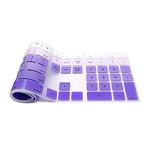 WYGCH Ultra Thin Silicone Full Size Wireless Numeric Keyboard Cover Skin for Mac 2017 Magic Keyboard with Numeric Keypad MQ052LL/A A1843 US Layout,Ombre Purple
