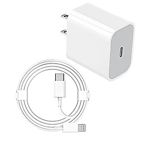 iPhone Fast Charger, USB C Fast Charger 20W PD Fast Adapter Type C Power Wall Charger with Cable Compatible iPhone 14/14 Pro Max/13/13Pro/12/12 Mini/12 Pro/12 Pro Max/11/11 Pro Max/Xs Max/XR/X,iPad