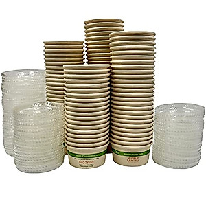 Outside the Box Papers 2 Ounce Souffle Cups and Lids - 100% Biodegradable and Compostable - 100 Pack