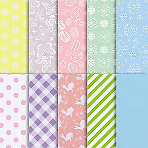 SANNIX 100 Sheets Spring Easter Tissue Paper Pink Green Blue Bulk Gift Wrapping Paper for Easter Gift Wrapping DIY Crafts Birthday Party Spring Decoration 19.7 ×13.8 Inch (10 Patterns)