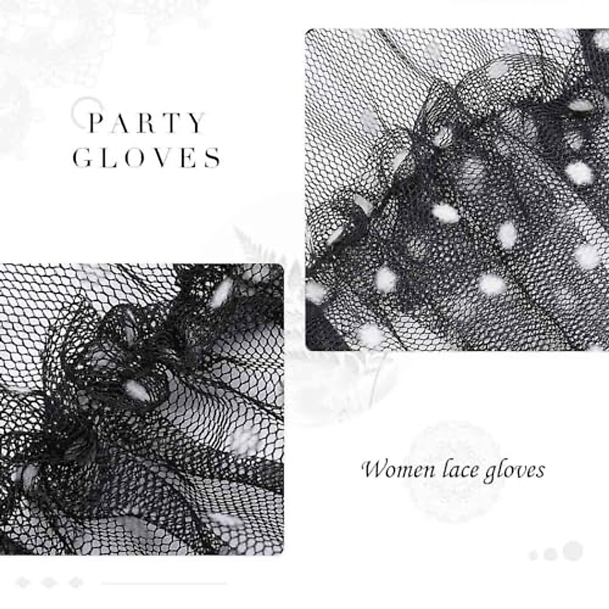 Latious Black Polka Dot Gloves Ladies Elegant Short Glove Tea Party Gloves Prom Party Glove Costume Gloves Accessories for Women and Brides (Black and White)