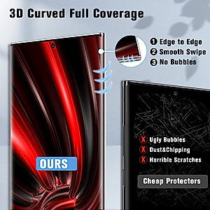 LETANG [3 Pack] Galaxy Note 10 Plus 5G Screen Protector Tempered Glass, Fingerprint Unlock Support 9H Hardness 3D Curved Full Coverage, Screen Glass HD Film for Samsung Galaxy Note 10 Plus(6.8 inch)