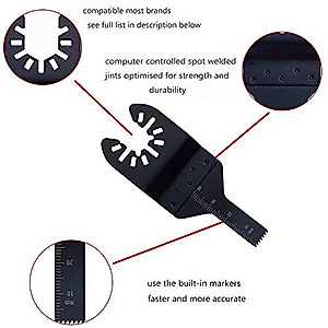 10 pcs Wood Metal Universal Quick Release Saw Blades Oscillating Multitool Blades for Fein Multimaster Porter Cable Black and Decker Genesis Dremel Craftsman Dewalt Chicago