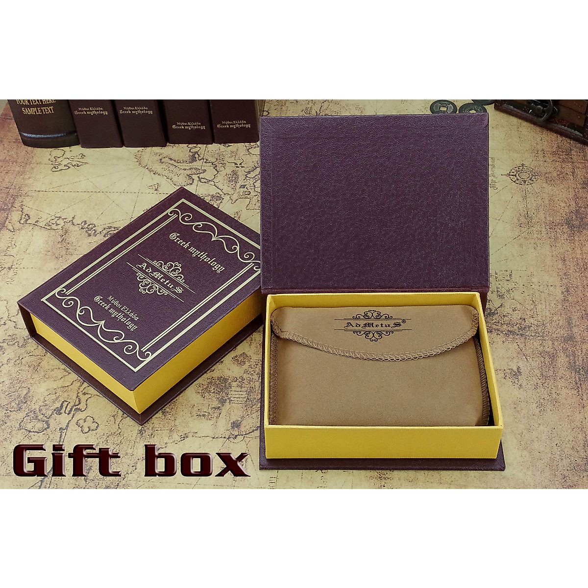 Admetus Christmas gift Men gifts Genuine Leather Short Zip Cowhide Wallet credit card ID Purses 2