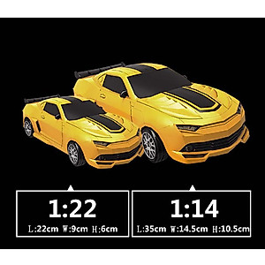 Surpass Remote Controlled Transformation Robot Shape-shift Action Figure, Remote Control Action Figure Model Car Toy for Kids, 1:14 Proportion Bumblebee (1:14 Proportion Big Size)