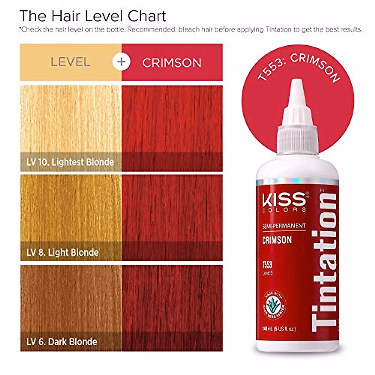 Kiss Tintation Semi-Permanent Hair Color 5 Ounce (Crimson (2 Pack))
