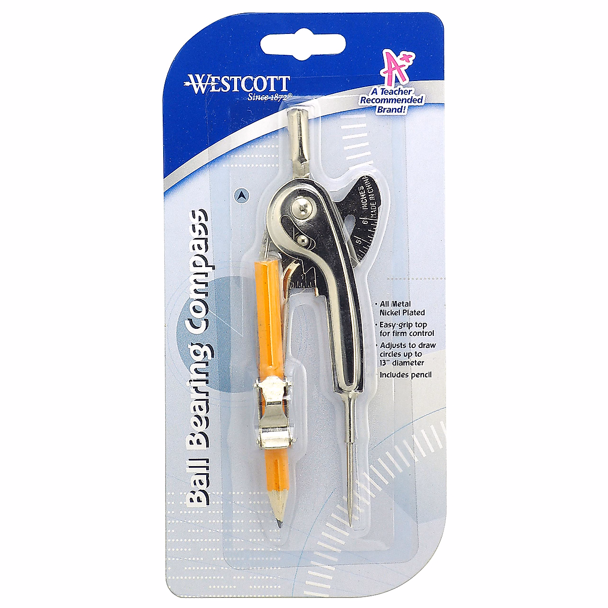 ACME UNITED 12201 Scholastic Compass, Multicolor