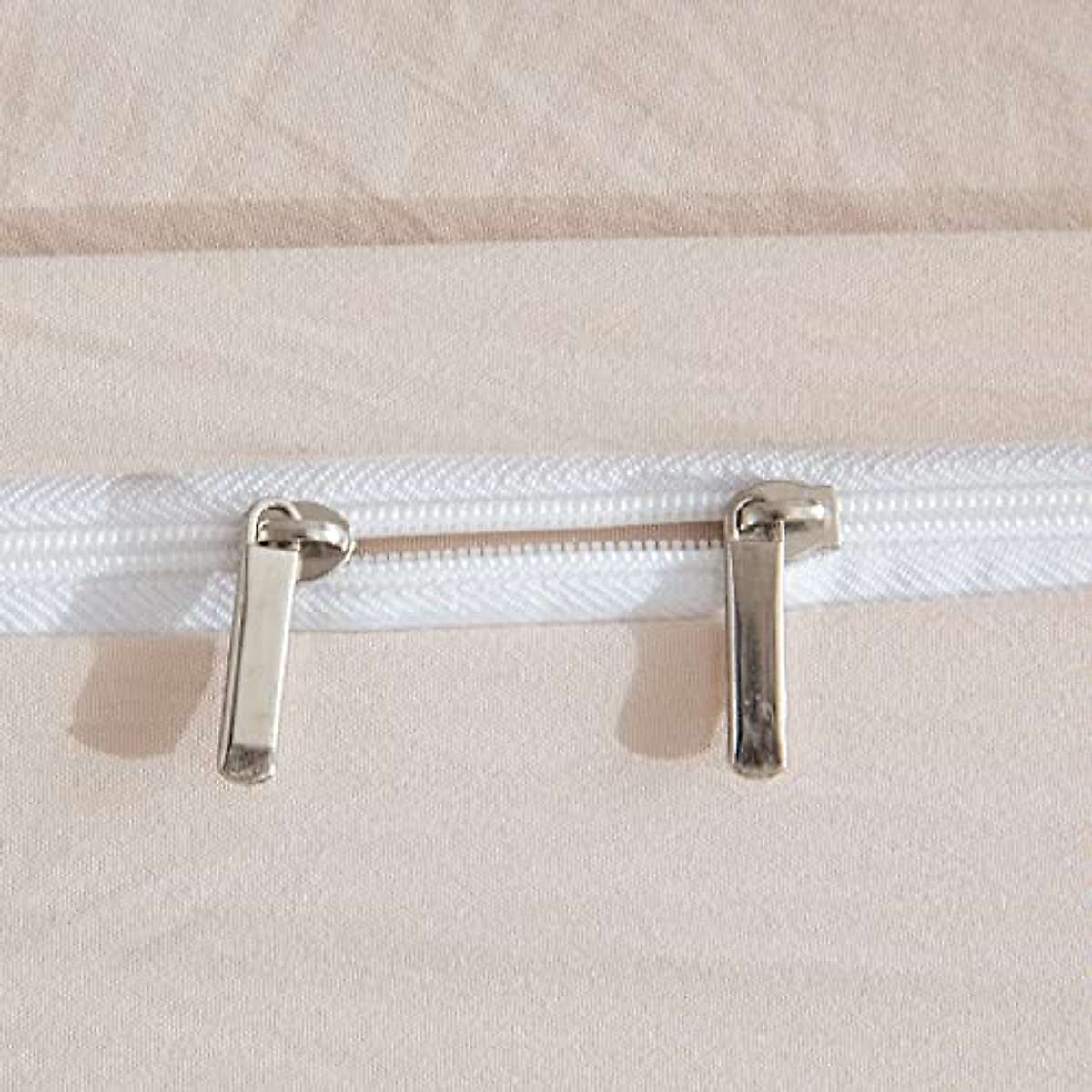 Beige Duvet Cover Queen, 100% Washed Microfiber 3 Pieces Solid Casual Beige Bedding Set for Men and Women, with Zipper Closure, Luxury Ultra Soft Relaxed Feel Natural Wrinkled Comfy (Beige, Queen)