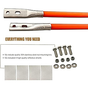 SEASAIL Snow Plow Blade Marker Guide Kit High Visibility Orange with Stainless Steel Joint Compatible with Most Snow Plow Not Easy to Break 36" Steel Wire Construction