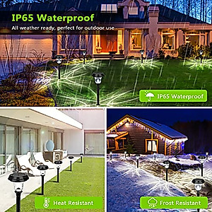 deleis Solar Outdoor Pathway Lights, Solar Lights Outdoor Decorative for Yard, Rotating Solar Garden Lights Solar Powered Waterproof, Solar Yard Lights Outdoor Solar Powered for Walkway Path