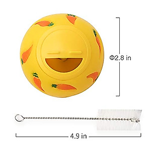 Niteangel Treat Ball, Snack Ball for Guinea Pigs, Rabbits, Hedgehogs and Other Small Pets (Small, Yellow, Blue & Green)