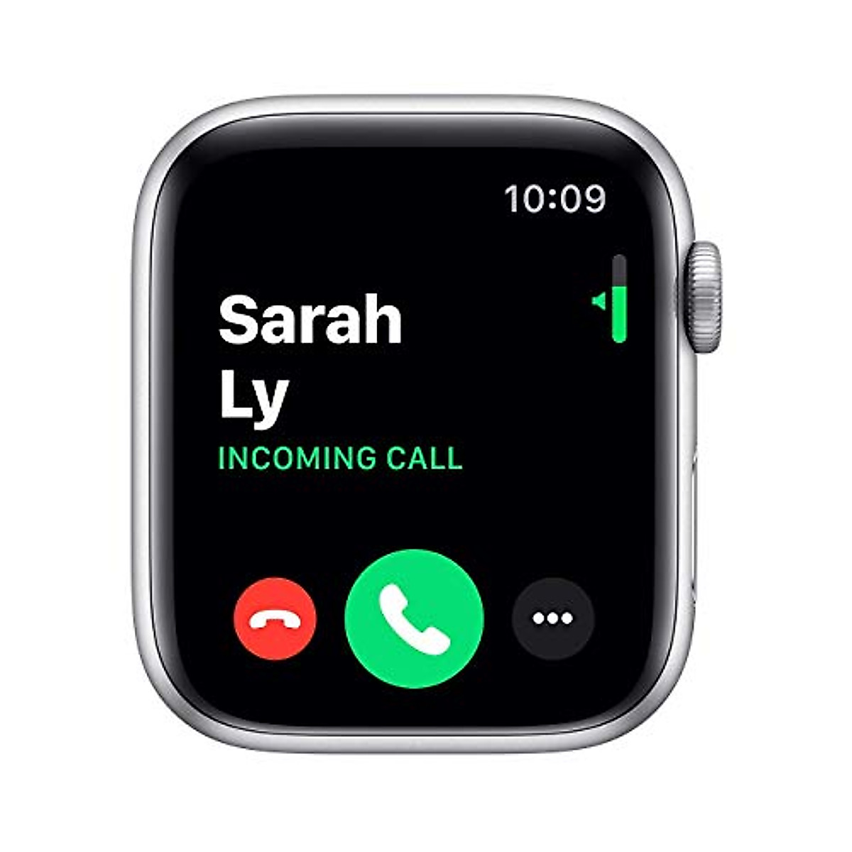 Apple Watch Series 5 (GPS, 44MM) Silver Aluminum Case with White Sport Band (Renewed)