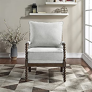 Home Square 2 Piece Linen Fabric Spindle Chair Set with Wood Frame in Smoke Gray