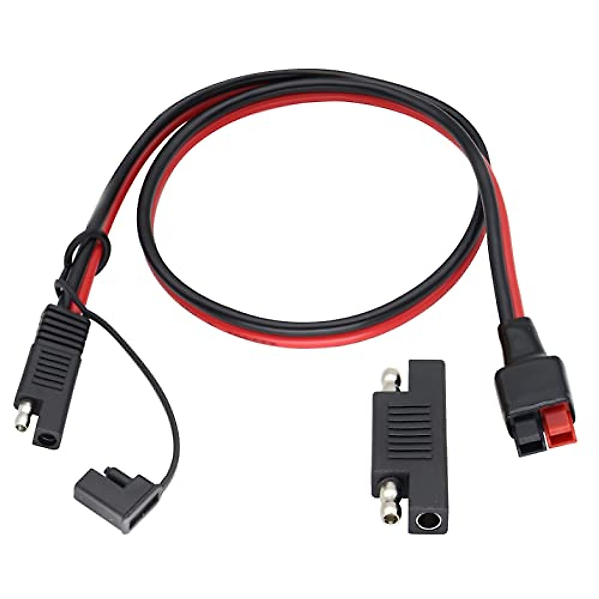 HCFeng 12AWG SAE to an-der-Son Cable Solar to SAE Extension Adapter with 1 SAE Polarity Reverse Solar Power Connector Kits for Go-al/Ze-ro Ye-ti/Su-ao-ki/Solar Generator [2Ft/60cm]