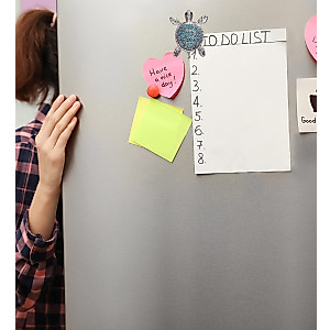 Aqua79 Blue Sea Turtle Sparkling Refrigerator Magnet - Silver Sparkling Charm Rhinestones Crystals, Sparkly Animal Magnet for Kitchen Door Fridge, Cool Home and Office Novelty Decor – 2.12 Inch