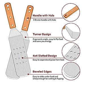 21Pcs Griddle Accessories Kit, Leonyo BBQ Flat Top Grill Accessories, Outdoor Camping Stainless Steel Metal Spatula Tools Set with 12" Melting Dome, Bacon Press, Burger Patty Maker, Meat Tenderizer